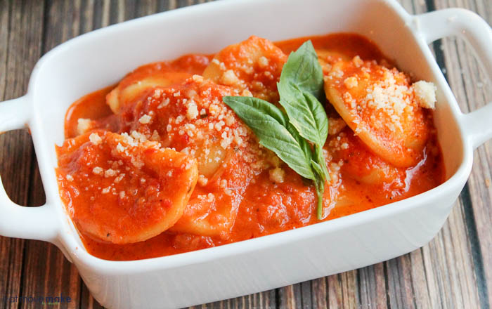 Cheese Ravioli with Ghost Pepper Vodka Sauce recipe