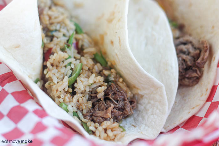 Japanese-Inspired Shredded Beef Tacos with Ling Ling Fried Rice